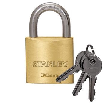 Shop Stanley Brass Standard Shackle Padlock W/3 Keys (30 mm) Online ...