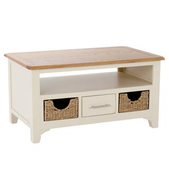 Buy Kansas Wooden Coffee Table W/Drawers & Baskets (90 x 55 x 47 cm ...
