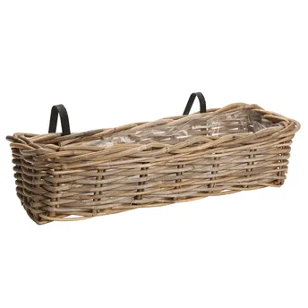 Shop Mega Collections Willow Woven Balcony Railing Planter W/Hooks (65 ...