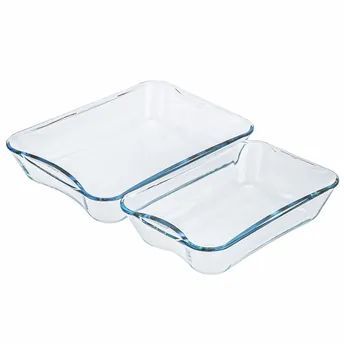 Shop Simax Rectangular Glass Roaster Set (2.5 L + 1.5 L) Online - ACE UAE