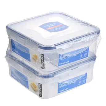 Buy Lock & Lock Square Plastic Food Container Set (870 ml, 2 Pc ...