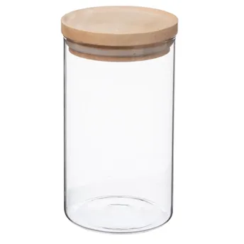 Shop 5Five Hermet Glass & Wood Jar (1 L) Online - ACE UAE