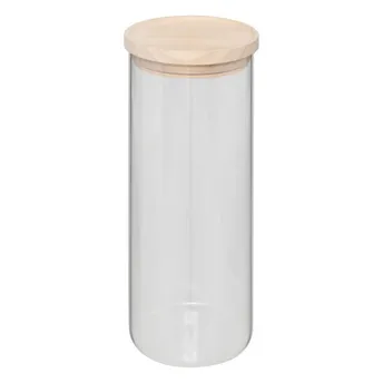 Shop 5Five Hermet Glass & Wood Jar (1.6 L) Online - ACE UAE