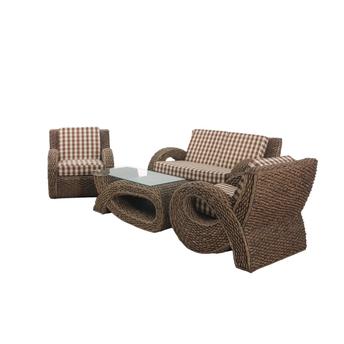 Shop Alpha 4-Seater Rattan Sofa Set W/Cushions Khashabeesta Online ...