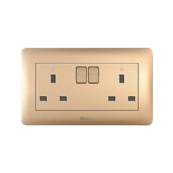 Shop Milano 13A Twin Socket W/Switch & LED Indicator (3 x 6 cm) Online ...