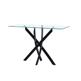 Shop Danube Home Leonardo Glass Console Table (120 x 40 x 77 cm, Black ...