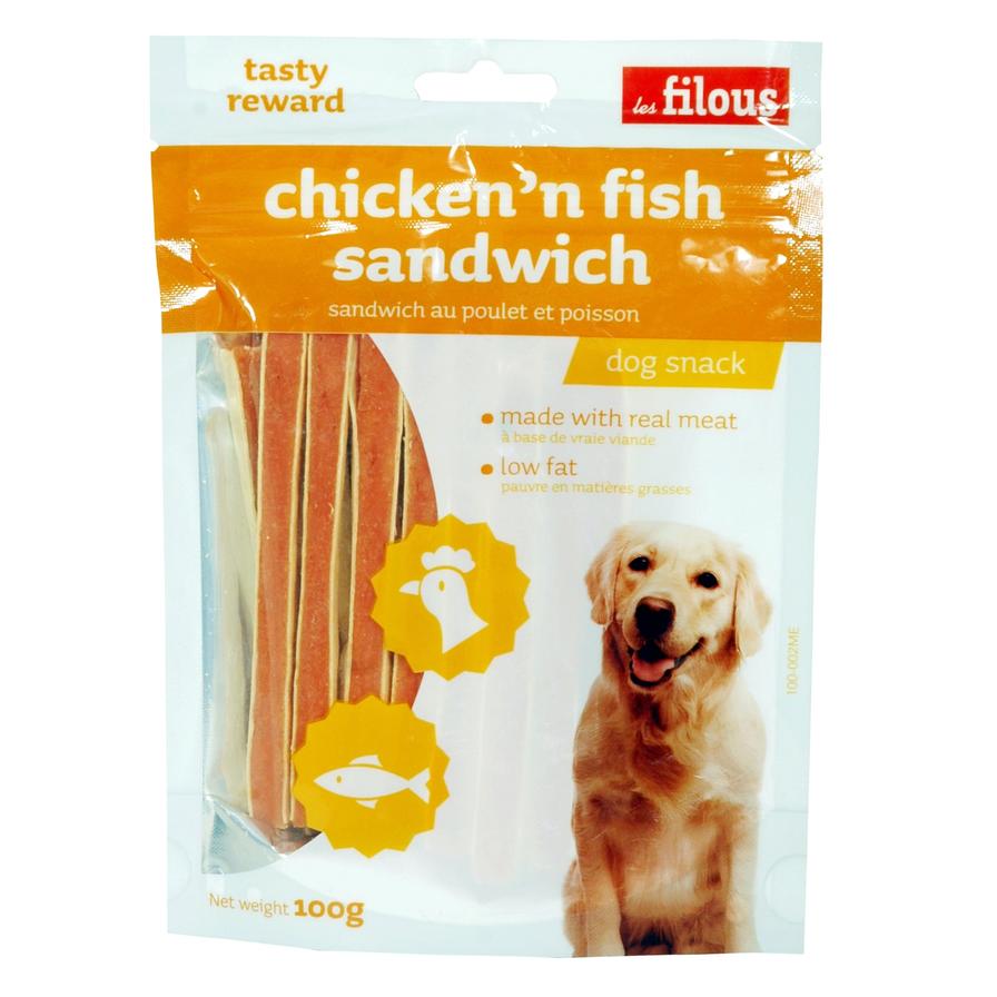 Buy Les Filous Dry Dog Food Chicken 'n' Fish Sandwich (100 g) Online in ...