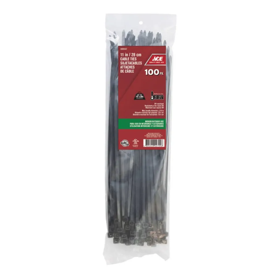 Buy ACE Polypropylene Cable Tie Pack (27.94 cm, 100 Pc., Black) Online ...