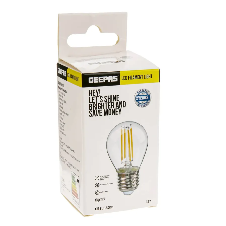 Shop Geepas LED Filament Light Bulb (4 W, Warm White) Online - ACE UAE