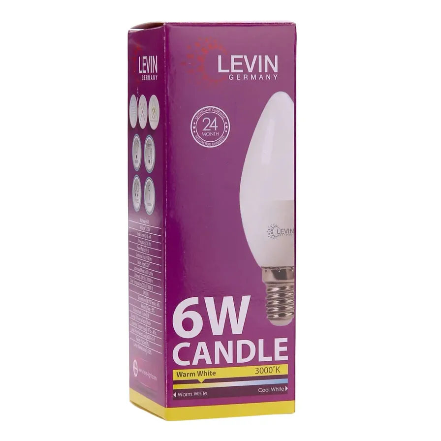 Buy Levin E14 LED C37 Candle Light Bulb (6 W, Warm White) Online in ...