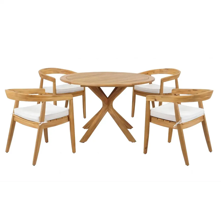 Shop Jade 4-Seater Acacia Wood Dining Set Online - ACE UAE