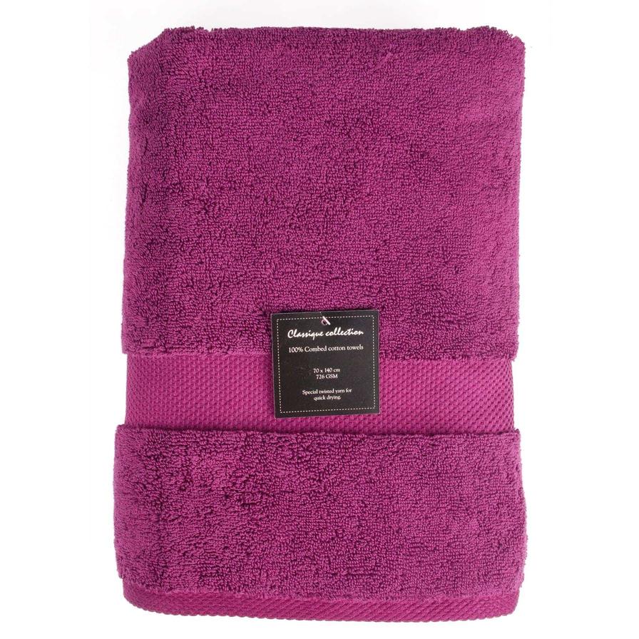 Buy Truebell Classic Bath Towel (68 x 140 cm, Purple) Online in Dubai ...