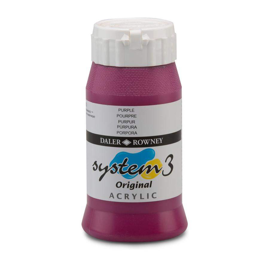 Buy Daler Rowney System 3 Original Acrylic Paint (500 ml, Purple ...