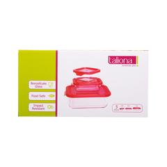 Buy Taliona Boro Pro Borosilicate Glass Food Container Set (Rectangle ...