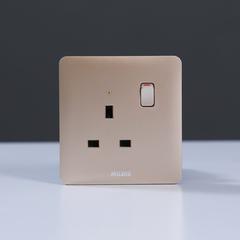 Shop Milano 13A Single Switched Socket W/LED Indicator (3 x 3 cm ...