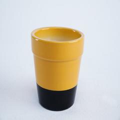 Shop Pan Emirates Ceramic Half Colored Pot (11 x 11 x 10 cm, Yellow ...