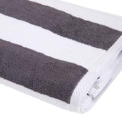 Shop Truebell Striped Bath Towel (69 x 140 cm, Gray) Online - ACE UAE