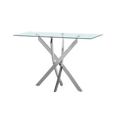 Shop Danube Home Leonardo Glass Console Table (120 x 40 x 77 cm, Chrome ...