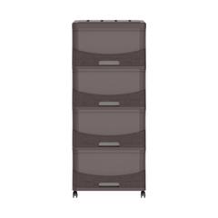 Shop Cosmoplast Cedargrain Plastic 4-Tier Storage Cabinet W/Drawers ...